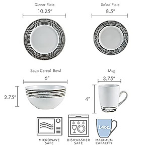 Pfaltzgraff Bryson 16-Piece Dinnerware Set, Service For 4, White