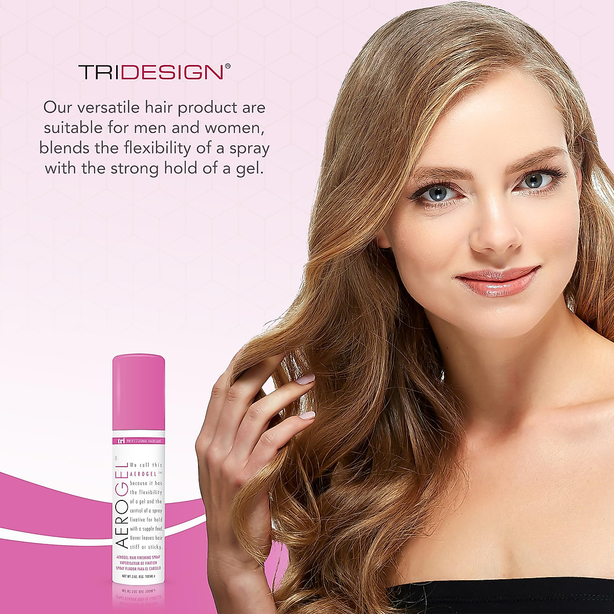 TRI Design Aerogel Hairspray - Extra Hold, Free & Clear Hairspray for Men and Women, Volume Fixer & Non-Sticky Essentials, Flexible Hold Bottle, Scented - (3oz, Pack of 1)