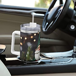 HULIBIN Christmas Traditional Gnomes Print Double Deck Stainless Steel Travel Coffee Cup With Lid 40 Oz Ice Bully Cup