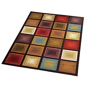 Collections Etc Optic Squares Geometric Modern Large Area Rug