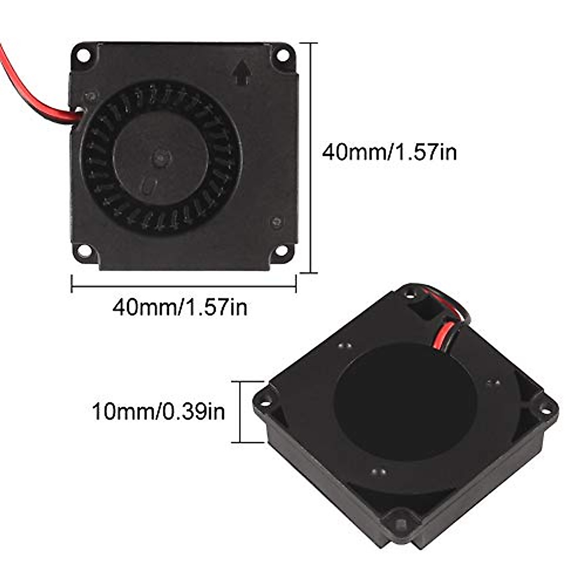 4PCS 3D Printer Cooling Fan 4010 Cooling Fan Quiet Oil Bearing Turbo with 2 Pin Terminal for Hotend Extruder Heatsinks Makerbot MK7 MK8 CPU Chip Arduino (4PCS, 5V(4010 Turbo))