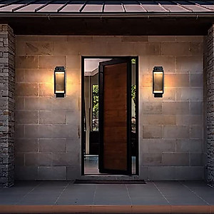 Inowel Outdoor Wall Sconce Lantern Dusk to Dawn Sensor LED Exterior Light Fixture IP54 Waterproof Classic Wall Light Aluminum Wall Mount Lamp Lighting for Porch Front Door Garden 13W 800Lm 3000K