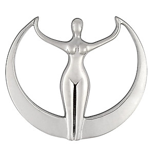 Sterling Silver Astra Star Moon Goddess Pendant by Oberon Zell