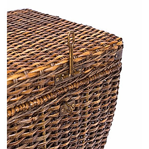 BIRDROCK HOME Rattan Peel Storage Cube with Removable Lid - Spacious Woven Organizer for Shelves - Natural Brown Decorative Cubby for Shoes, Books, Home Decor, and Office - Stylish 16.5 Inch Square