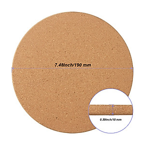 MAHIONG 12 Pack Cork Trivet Round, Thick Cork Coaster Set Kitchen Heat Hot Pads Holder Heat Resistant Corkboard Placemat for Hot Pots, Pans, Kettles, Dishes, 7.5 x 0.4 Inch