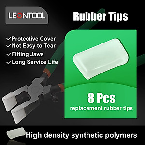 LEONTOOL 8Pcs Replacement Rubber Tips For Glass Breaking Pliers Flat Jaws Tips Key Fob Hardware 1 Inch Key Fob Pliers Attach Rubber Tips Stained Glass Supplies for Hardware Install Labor Day Gifts