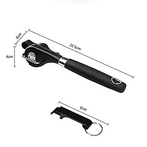 Phmnkl Safe Cut Manual Can Opener, Smooth Edge Can Opener - Can Opener Handheld With Soft Grips, Ergonomic Smooth Edge, Food Grade Stainless Steel Cutting Can Opener for Kitchen & Restaurant