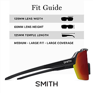 SMITH Optics Shift Split MAG Sunglasses – Shield Lens Performance Sports Sunglasses for Running, Biking, MTB & More – For Men & Women – Black + Red Mirror ChromaPop Lens