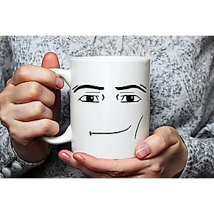 Fonhark - Funny Gamer Mug Set, MAN FACE Mug, WOMAN Face Mug, Birthday Mug, (Pack of 2), 11 Oz Novelty Coffee Mug/Cup, White