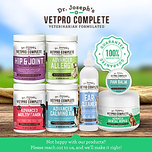 VetPro Complete Dr. Joseph's Advanced Dog Dental Wipes, 50 Count, Easy Teeth Cleaner for Dogs and Cats with Peppermint and Spearmint, Freshens Breath, Reduces Tartar