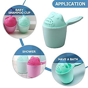 LUOZZY 2pcs Baby Bath Rinse Shampoo Cups Baby Bath Rinse Cups Bath Rinsers Wash Hair Cup for Baby Toddlers, Blue