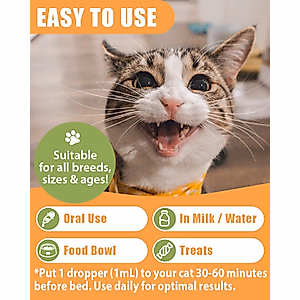 Cat Melatonin | 60ML Melatonin for Cats Supports Falling Asleep | Cat Melatonin Drop | Cat Sleep Aid | Cat Calming | Cat Anxiety Relief | Stress Relief for Cats | 2 fl oz, Roast Chicken Flavor