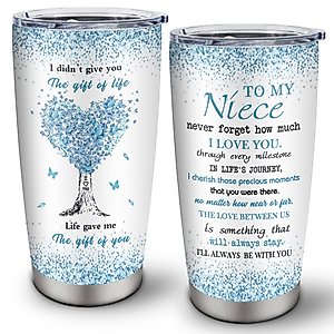 Vutieso Niece Gifts, Niece Gifts From Auntie, Niece Gifts From Aunt, Gifts For Niece, Birthday Gifts For Niece, Best Niece Ever, Graduation Gift For Niece, To My Niece Stainless Steel Tumbler 20oz