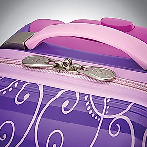 American Tourister Kids' Disney Hardside Upright Luggage, , Wheel,Zippered Divider,Telescopic Handle,Tie Down Straps,Lightweight, Princess 2, 16"