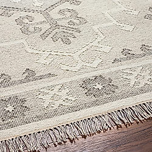 Hauteloom Afra Wool Living Room, Bedroom Area Rug - Gray - 8' x 10'