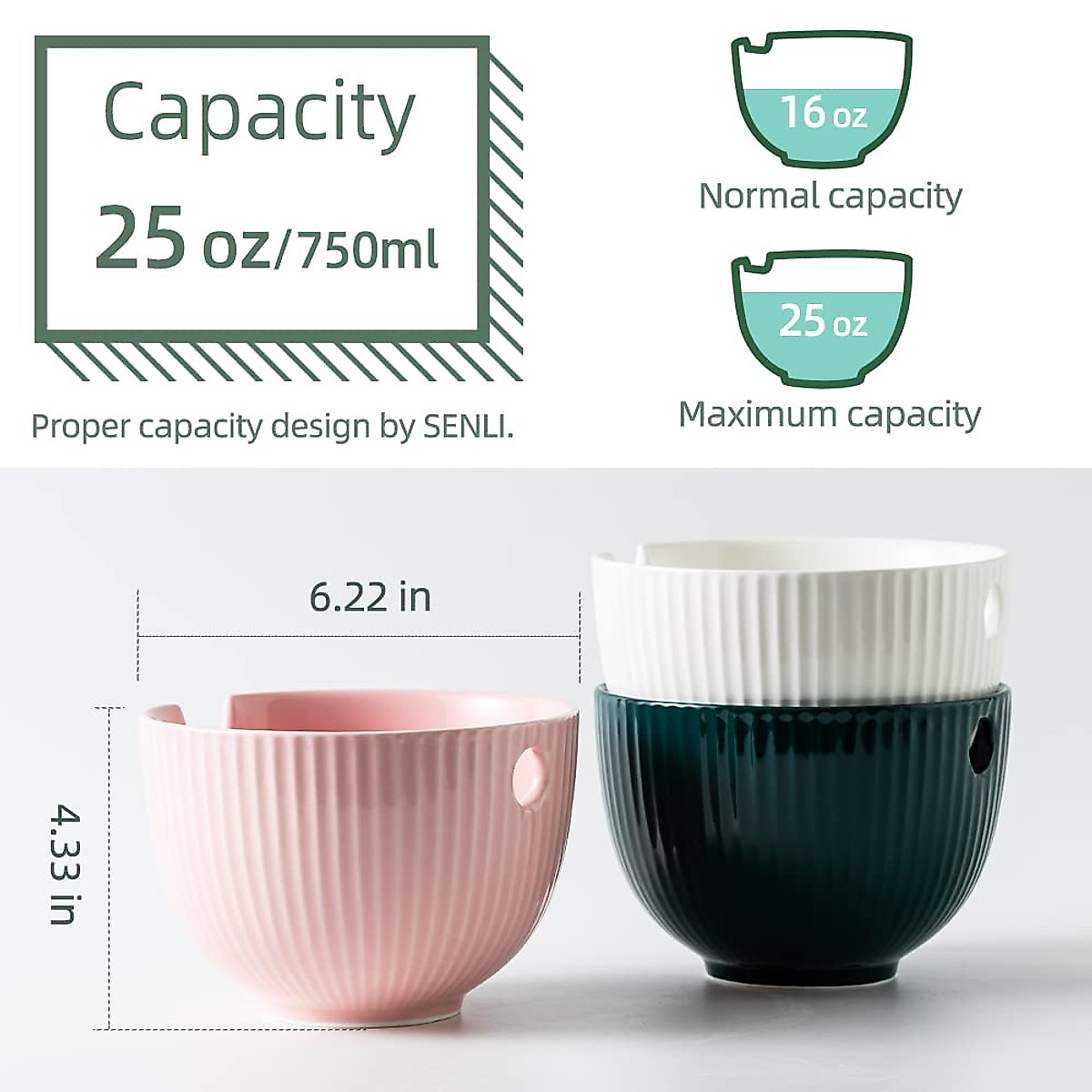 KAMAIDI Ceramic Ramen Noodle Bowl with Matching Chopsticks, Soup Bowls for Udon Soba Pho Asian Noodles, Dishwasher and Microwave Safe, 28 oz