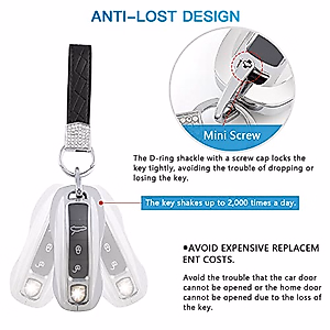 1797 for Porsche Key Fob Cover 911 Panamera Cayenne Keychain Bling Accessories Women Men Car Remote Case Shell Zinc Alloy Silver