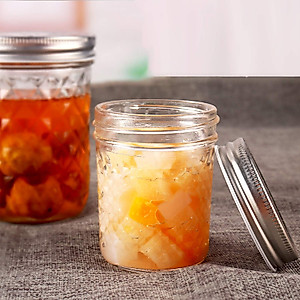 Accguan 6oz / 180ml Mason Jars Glass Canning Jars, Jelly Jars With Regular Lids, Ideal for Honey,Jam,Wedding Favors,Shower Favors,Set of 30