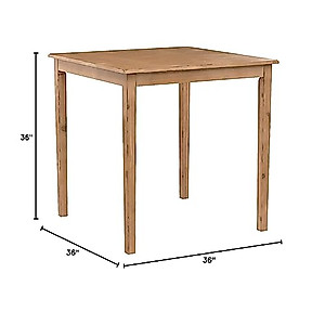 Target Marketing Systems Counter Height Belfast Table with Apron Trimmed Edges and Shaker Shaped Legs, Rustic Oak