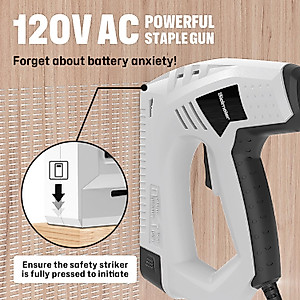 Bielmeier Electric Staple Gun, 2-in-1 Staple Gun Brad Nailer Including 2000Pcs Staples and Nails, 120V Corded Nail Gun Electric Stapler Heavy Duty for DIY Projects, Upholster and Woodworking