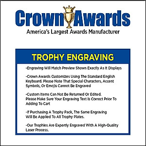Crown Awards Ice Skating Trophies, 5 1/2" Starbeam Ice Skates Trophy, Engraving Included