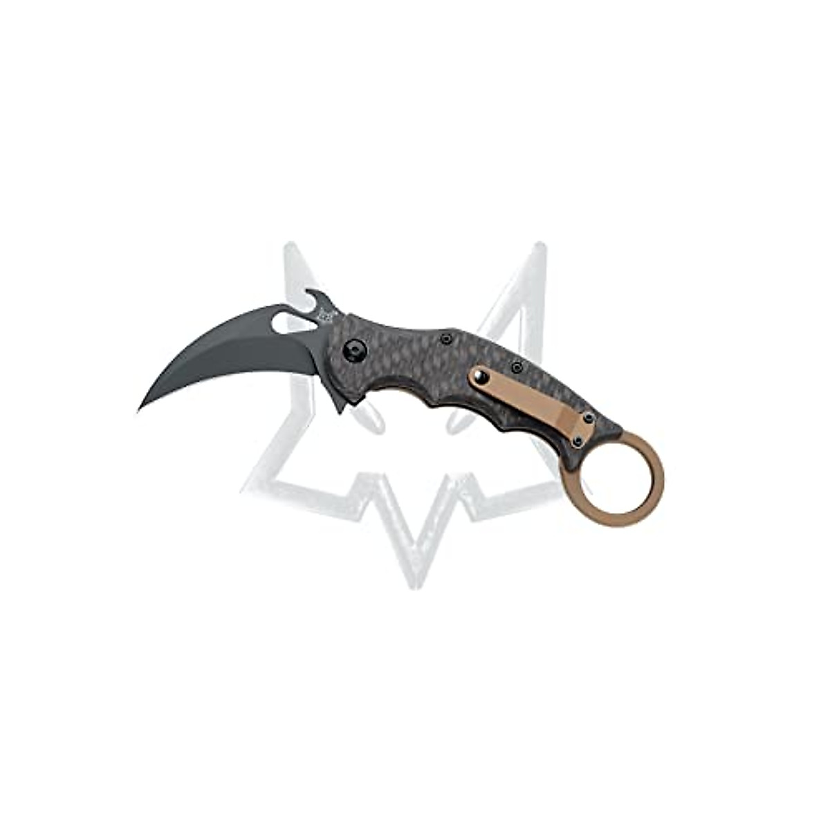 Fox KNIVES Karambit Frame Lock FX-599TIC Pocket Knife Black Elmax/Carbon Fiber/Titanium