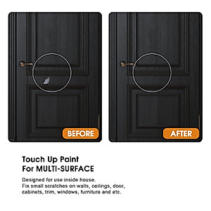 NADAMOO Multi Surface Touch Up Paint Gray, Interior House Appliance Paint Repair Marker for Wall, Ceiling, Cabinet, Door, Furniture, Windows, Shutter and Trim-60 ml / 2 oz, with 3 Brushes