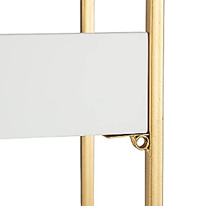 Kate and Laurel Hylton Modern Glam 3-Tier Floating Wall Shelf for Display and Storage, 18x28x7, White/Gold