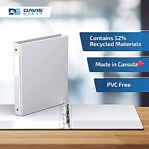 Premium Economy 1-Inch Binder, 3-Ring Binder for School, Office, or Home, Colored Binder Notebook, Pack of 6, Round Ring, White