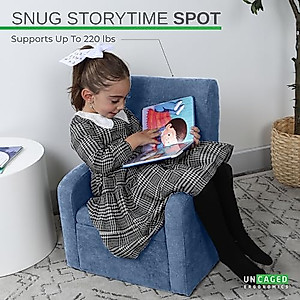 STASH Kids Sofa Chair, Toddler Sofa Chair w/Storage Toddler Fold Out Chair Foldable Couch for Kids upto 200lbs Toddler Chairs, Comfy Kids Lounge Chair