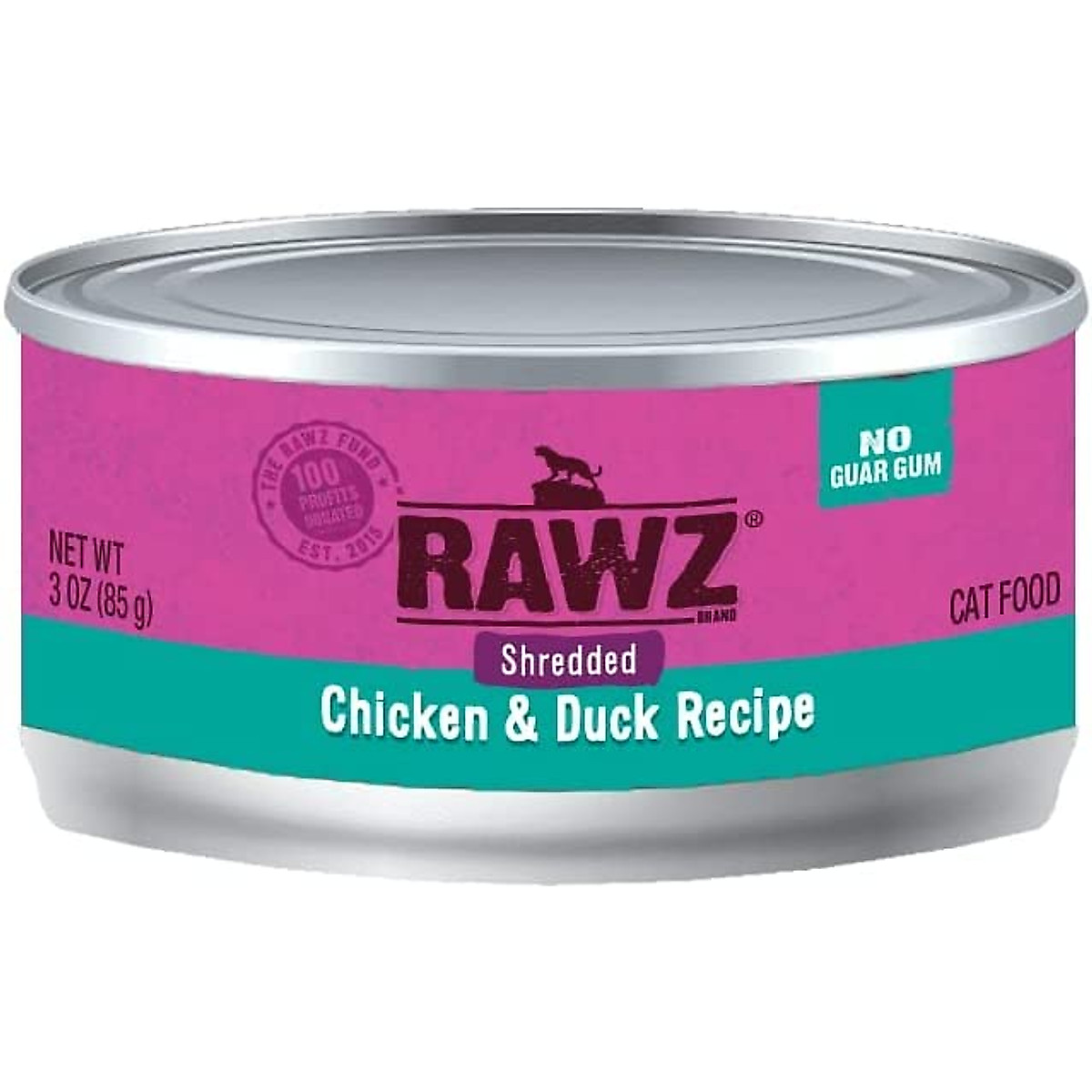 Rawz Natural Premium Canned Cat Wet Food Shredded -12 Pack Chicken Variety Bundle - 4 Flavors - (Chicken & Duck, Chicken & Liver, Chicken & Pumpkin, Chicken) with Hotspot Pets Food Bowl - (3oz Cans)