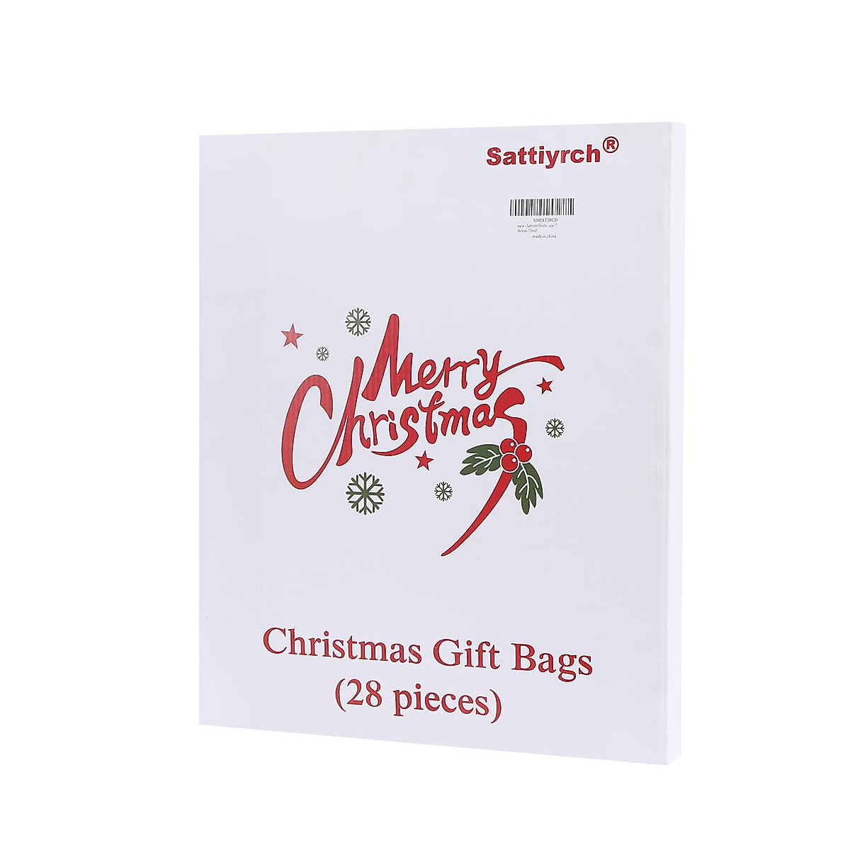 Sattiyrch Christmas Gift Bags 28 Count,Xmas Holidays Kraft Gift Bag Assorted Sizes,7 Jumbo, 7 Large, 7 Medium, 7 Small