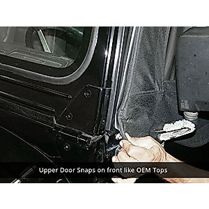 Sierra Offroad Soft Top for 1988 to 1995 Jeep Wrangler YJ - Spice, Denim Vinyl - 2 Door Jeep Soft Top with Rear Plastic Tinted Windows - Factory Precision Fit Replacement - With Upper Door Skins