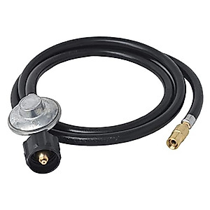 Flame King FK-GRD-REGHS6FT 6 Ft Propane Gas Regulator Hose Adapter Connect to 20Lb Tank for 17"/22" Blackstone Tabletop Grill Griddle, Black