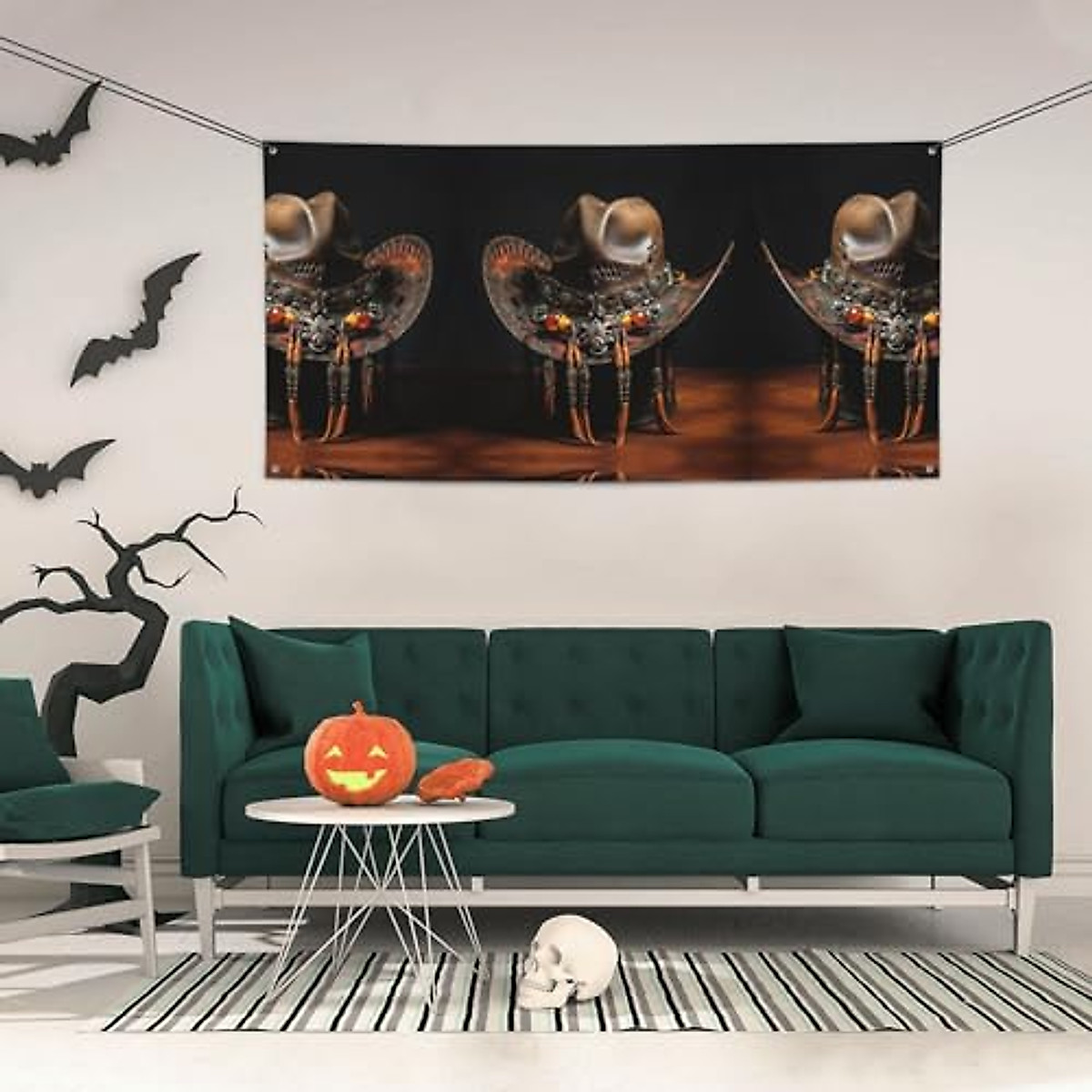 Banners and Signs for Outdoor 35x71 Backdrop for Birthday Party Business Graduation Wedding Event,American West Rodeo Hat