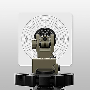 Feyachi Flip Up Rear Front and Iron Sights Best Backup fits Picatinny & Weaver Rails (Sand)