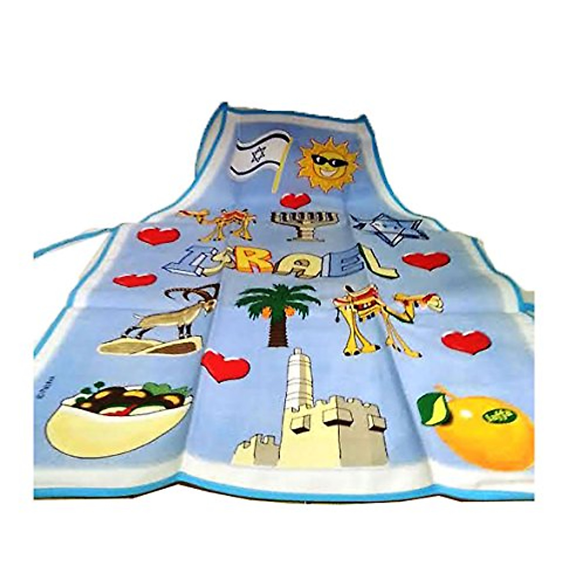 Judaica Place Apron Colorful with Israel Pictures