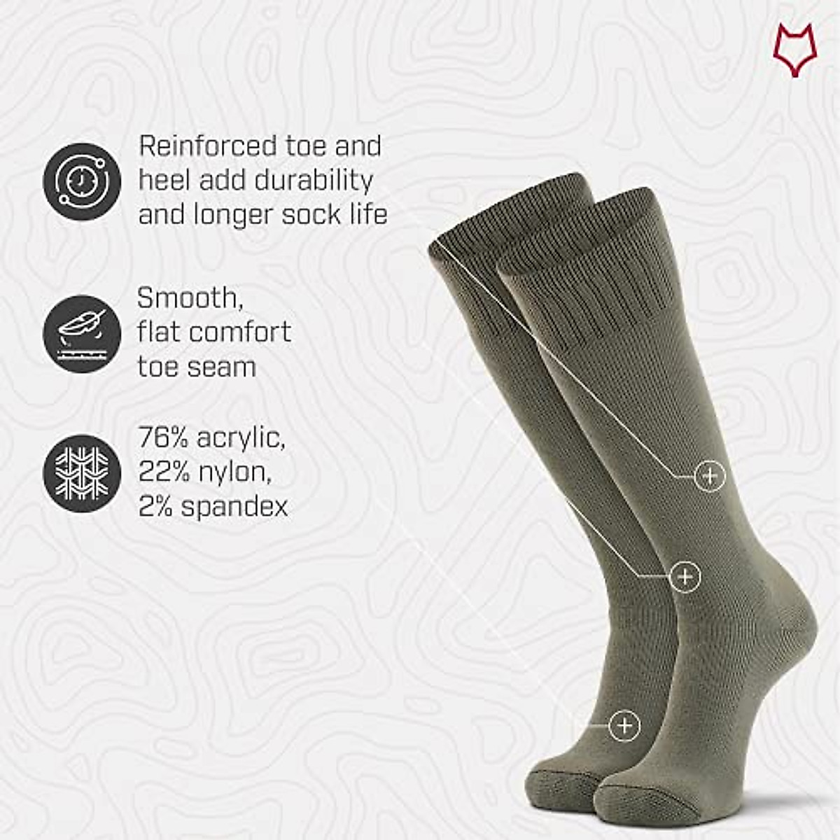 Fox River Wick Dry Socks for Men Extra Cushioned Mid Calf Boot Socks for Stuffy Free, Super Comfy and Fresh Feet - Foliage Green - X Large (6078)