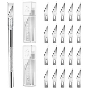 Yipinve Craft Knife Set Hobby Knife Set Exacto Knife Set 21PCS Precision Knife Craft Cutting Tools Crafting Knife Exacto Knife Kit Hobby Knife Blades Utility Knife Kit (21PCS craft knife set Silver)