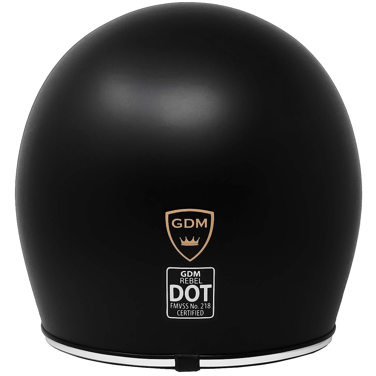 GDM REBEL Retro Motorcycle Helmet with Bluetooth Headset (Vintage Matte Black, Medium)