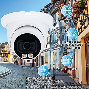 EmpireTech 4MP 1/1.8" CMOS Full Color Starlight IVS WDR AI IP Camera with 2 LEDs Fixed Lens,SMD 3.0, Face Detection,AcuPick, Video MetaData, Built-in Mic, Outdoor IP67,IPC-T549M-ALED-S3 2.8MM