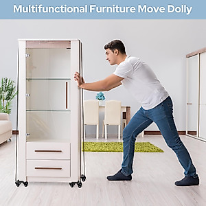 KEDSUM Furniture Dolly with Baffle, 1500LBS Thickened Steel Panel Furniture Movers with 4 Wheels Dollies, 360° Rotation Furniture Lifter Tool Set, Heavy Duty Dolly for Moving Refrigerator, Sofa, Piano