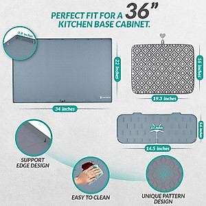 Under Sink Mats for KitchenWaterproof, 22x34 inches Under Sink Drip Tray, Under Kitchen Sink Mat, Grey