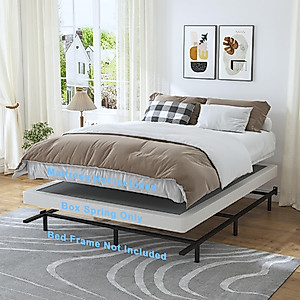 HOBINCHE 4 Inch Box Spring for Queen Bed Base, Low Profile Metal Queen Size Box Spring with Fabric Cover, 3000 Lbs Max Weight Capacity Mattress Foundation, Noise-Free, Easy Assembly