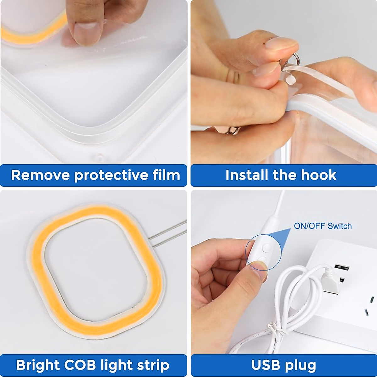 Open Signs for Business, COB Chip LED Neon Open Sign, 16"x 9" Bright Electric Light Up Open Signs with ON/OFF Switch for Bars, Stores, Coffee Shop, Hotel, Window, Outdoor etc.
