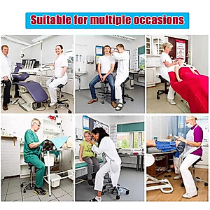 SFKLYU Ergonomic Saddle Stool Adjustable Saddle Stool Ddental Stool Rolling Chair with Armrests for Home Office Dental Salon Shop,M