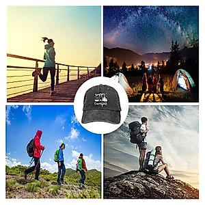 Happy Camper Baseball Caps Washed Adjustable Camping Hat for Men Women Distressed Sport Strap Caps Jeans Ball Cap