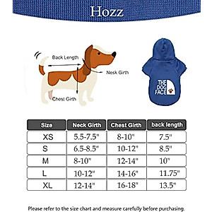 Hozz Chihuahua Dog Hoodie Clothes Cute Small Sweatshirt Warm Clothes Sweaters for Puppy Dogs Blue L