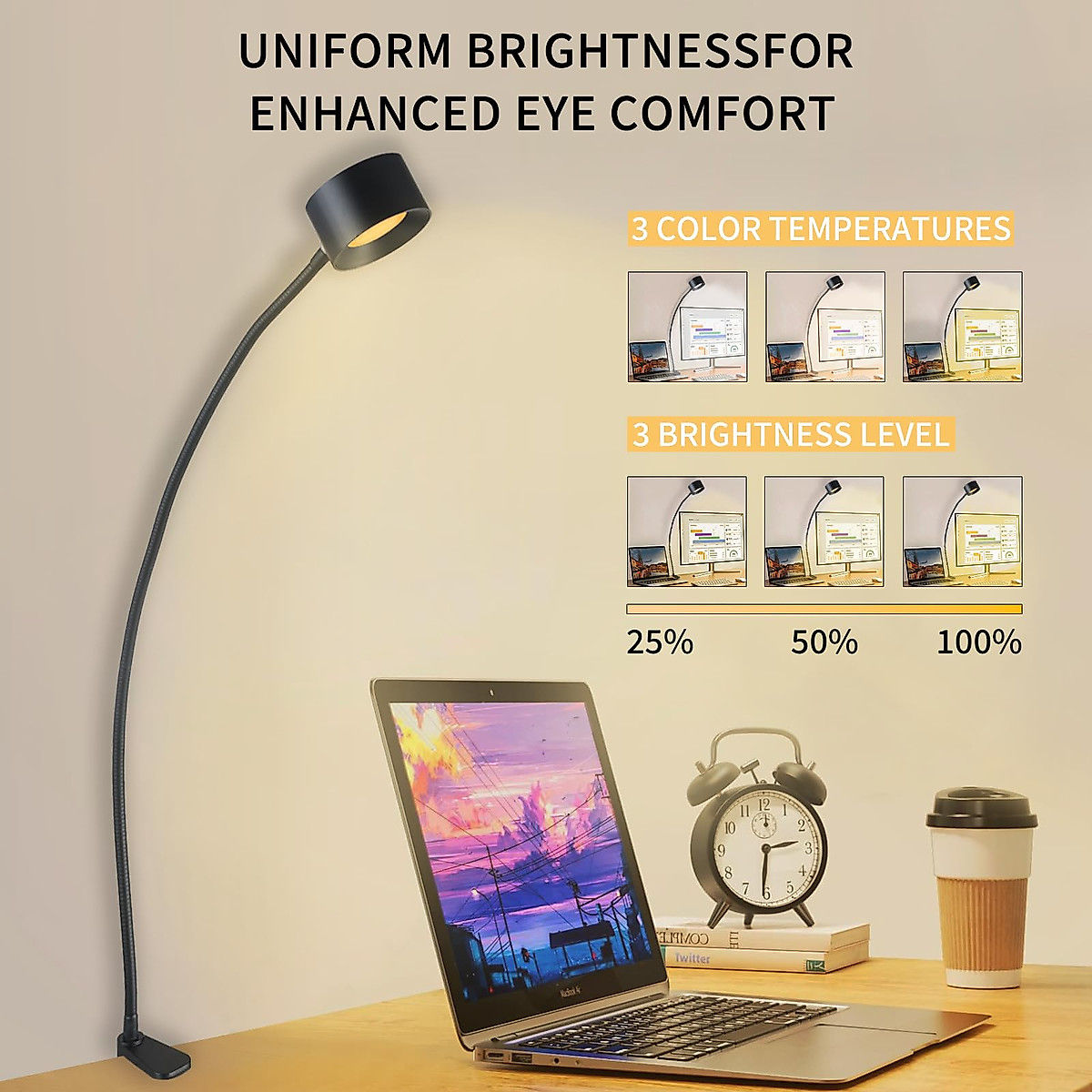 GLAMIGHT Portable and Rechargeable LED Desk Lamp,Versatile Lighting Solution for Office, Study, and Outdoor Activities