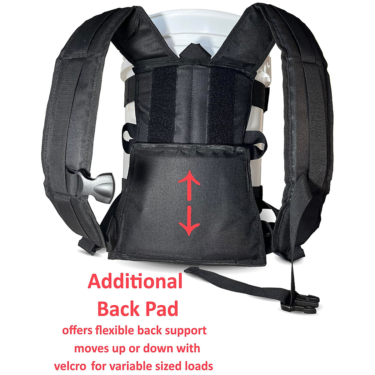 Backpack for 5 Gallon Buckets for Ice Fishing, Picking Apples and Sports